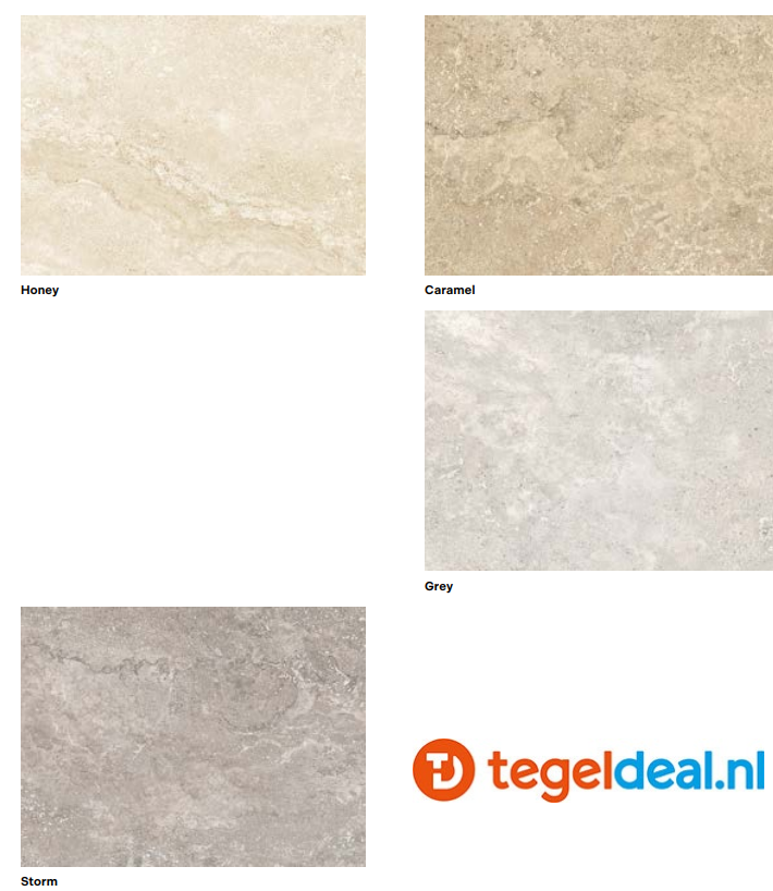 NovaBell Thermae, 4 kleuren, 60x60 cm, natuursteenlook tegels - €36,95 ...