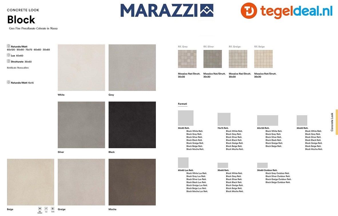 Marazzi Block, White, 60 x 120 cm MLJK; De Block collectie van Marazzi ...